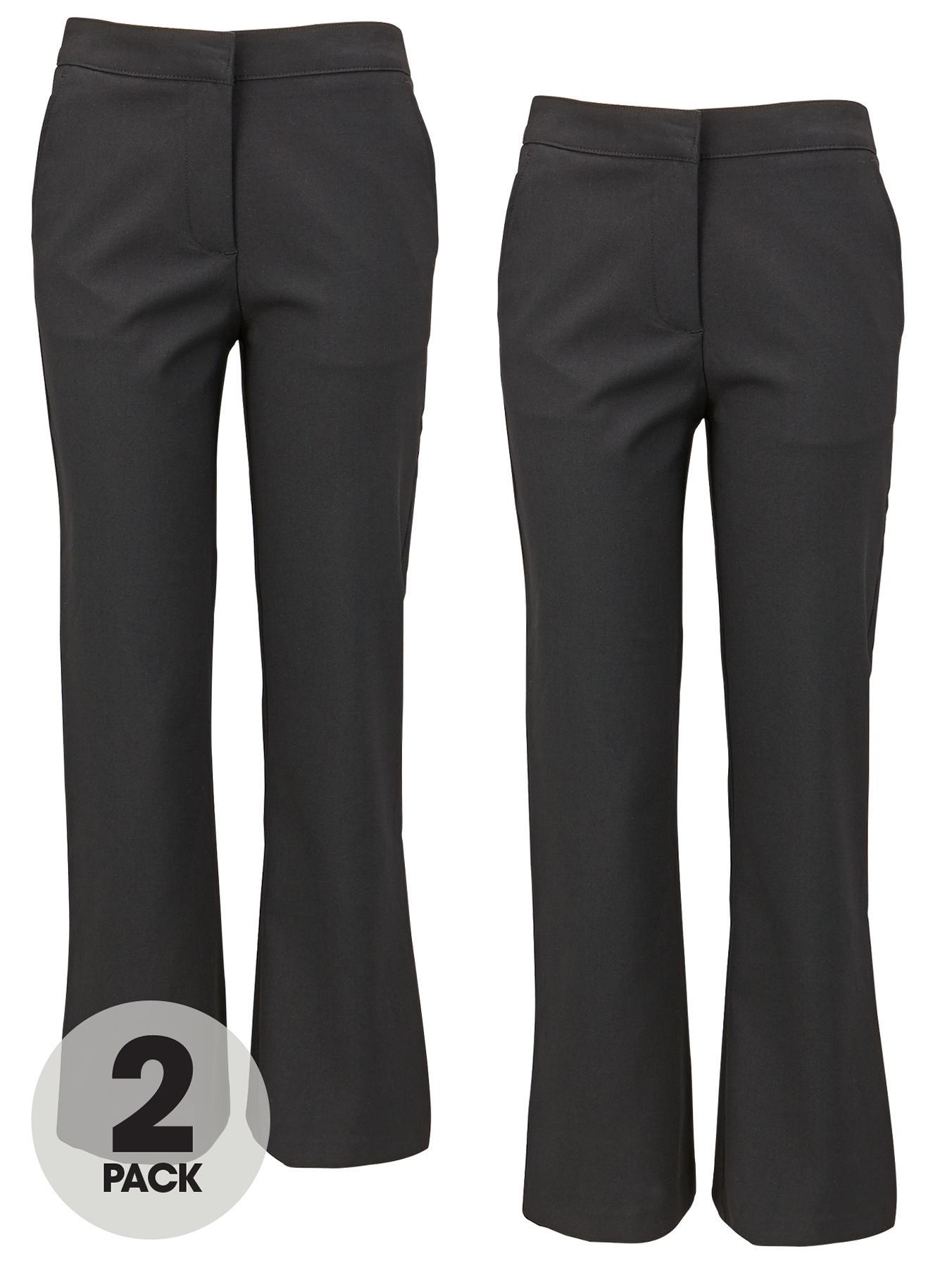 Top Class Plus Fit Girls School Uniform Trousers (2 Pack ...